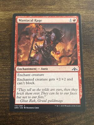 Maniacal Rage 110/259 Guilds of Ravnica MTG Magic The Gathering L4276 ...