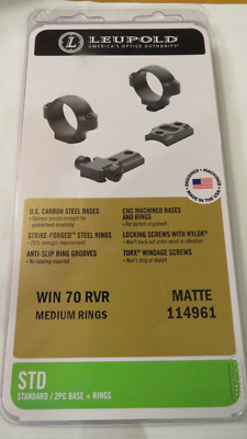 LEUPOLD #114961 2 pc STD scope base & turn in rings for WIN 70 RVR ...