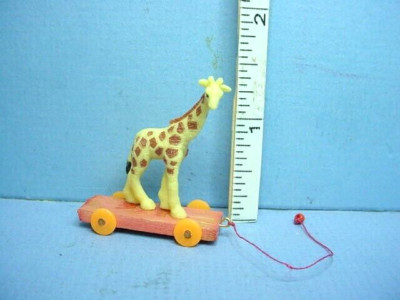 Miniature Pull Toy Giraffe Handcrafted 1/12 Scale | eBay