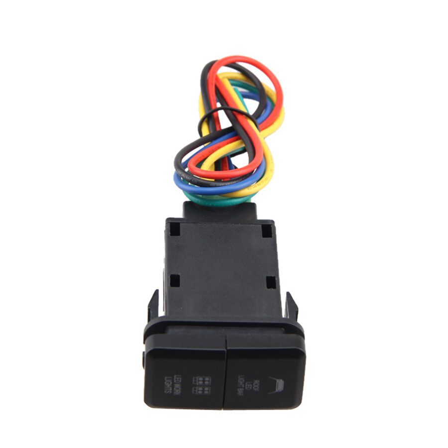 12V 3A Push Switch Dual Color Blue/Green LED Indicator Light For Car | eBay