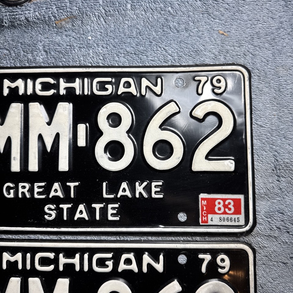 1979 1983 Michigan License Plate Pair DMM-862 | eBay