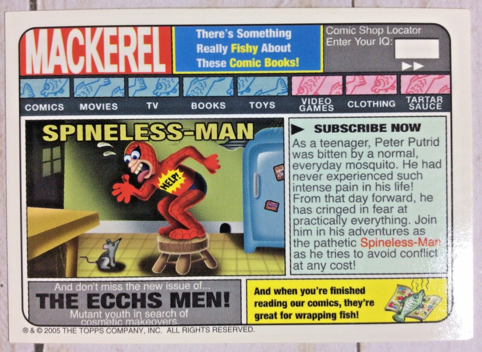 2005 Topps Wacky Packages Blisterine Pocket Pox Sticker Card 3 Series 2 ...