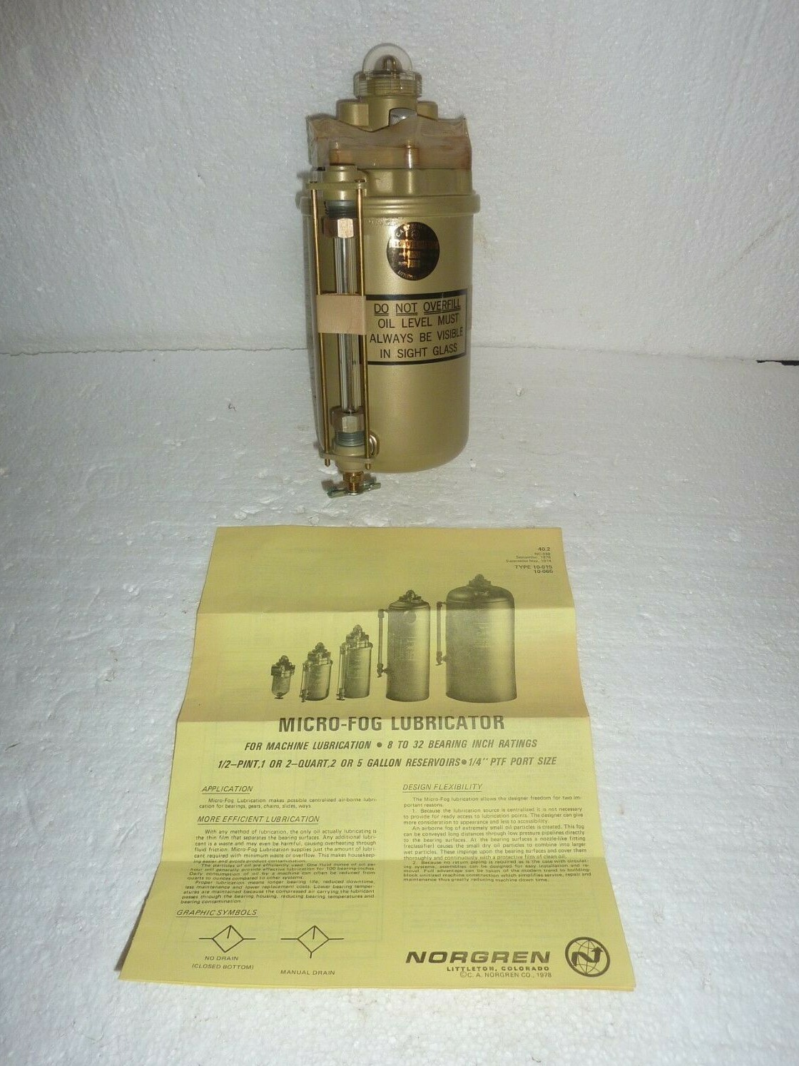 NORGREN MICRO FOG BEARING LUBRACATION SYSTEM 10-015 10-065 for sale ...