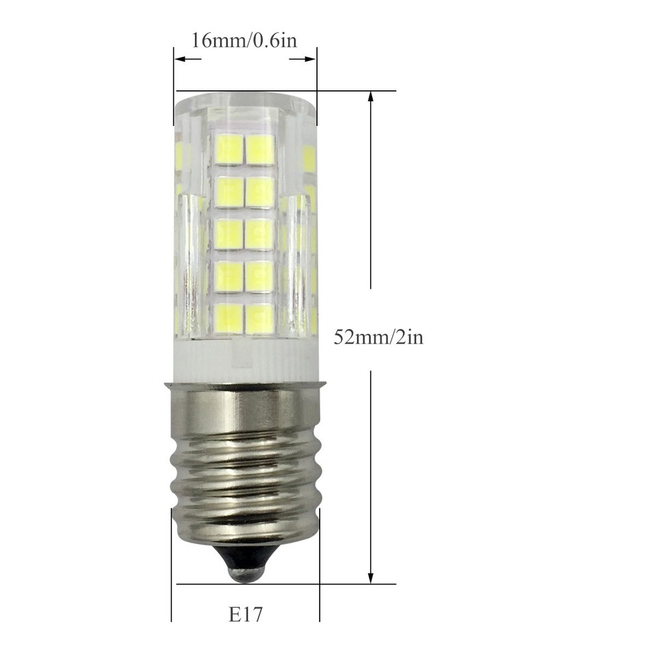 5pcs E17 LED Light bulb C9 64-2835SMD Ceramics Light 6W 110V 120V White ...