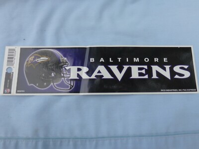 BALTIMORE RAVENS Bumper Sticker style 10.5" x 3" VINYL DECAL by Rico ...