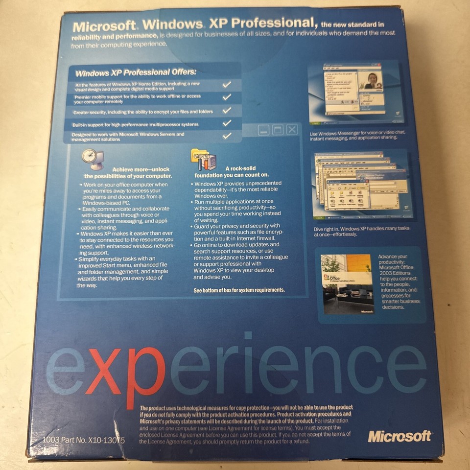 SEALED MICROSOFT WINDOWS XP PROFESSIONAL OPERATING SYSTEM SOFTWARE ...