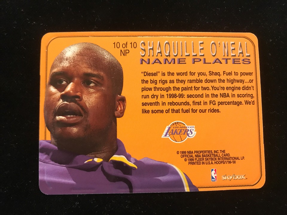 Shaquille O’neal 99 Hoops Skybox Name Plates Np-10 | eBay