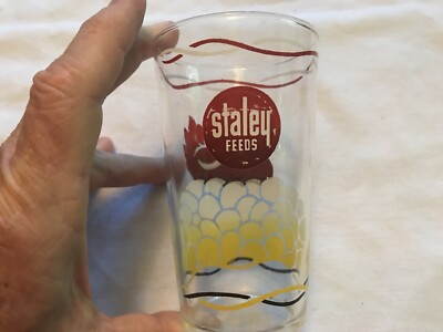 STALEY FEEDS Vintage Advertising Glass With Chicken In Nest | eBay