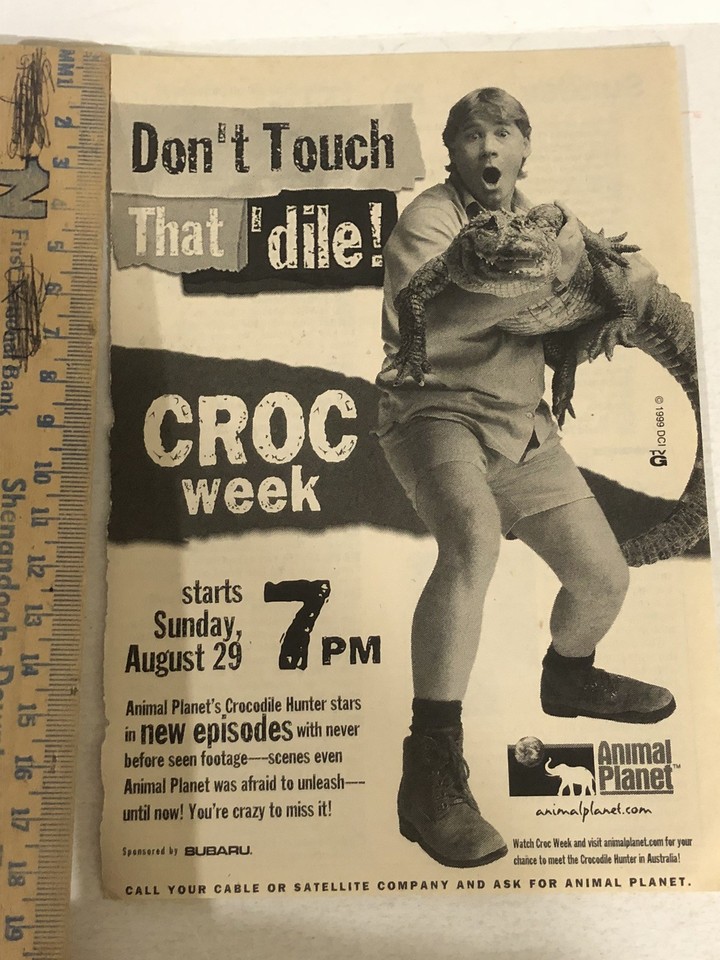 Croc Week Steve Irwin Tv Series Print Ad Advert Crocodile Hunter TPA6 ...