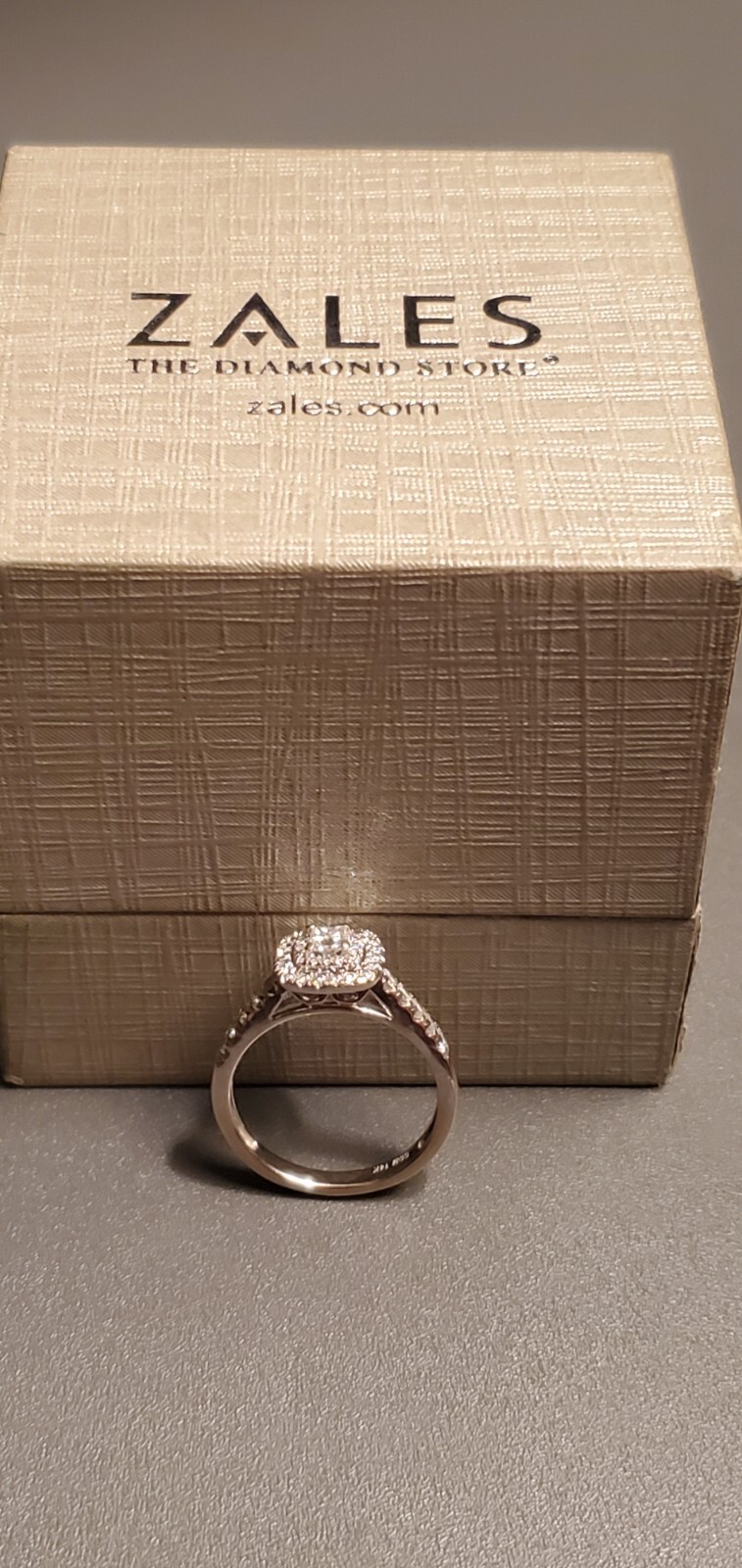 Diamond Princess-Cut Engagement Ring 1k Diamond and round 14k White ...
