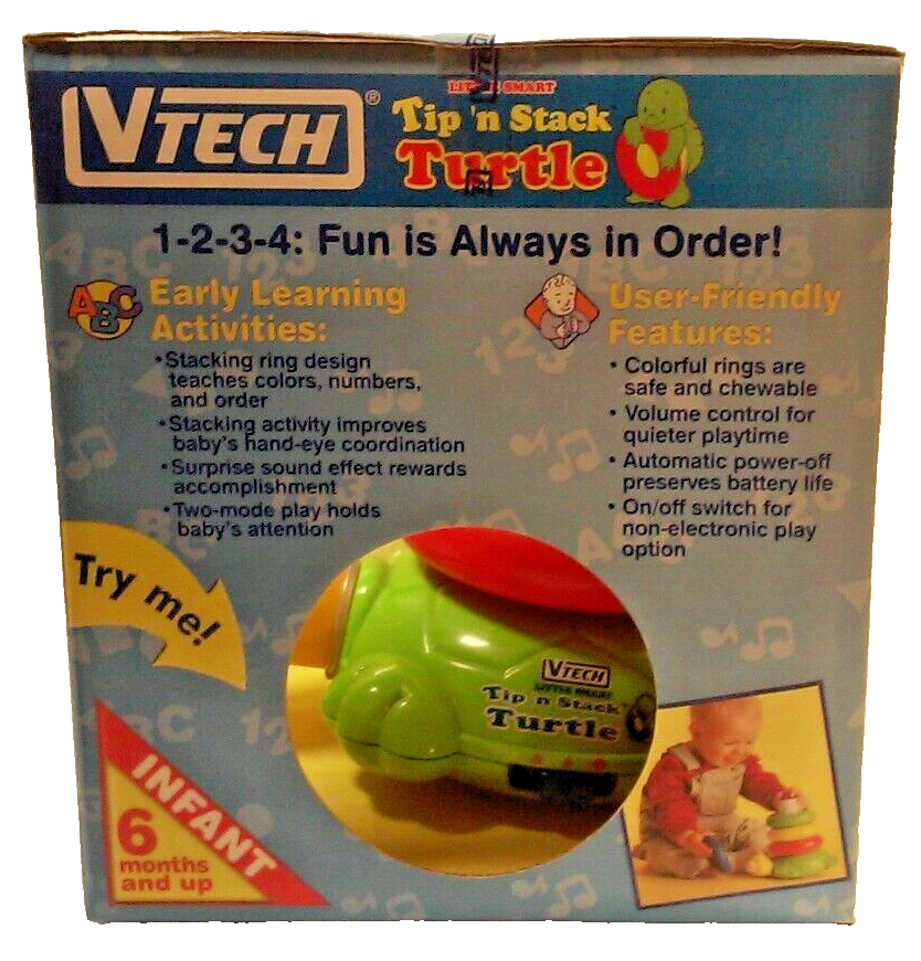 NEW - VTECH - LITTLE SMART - TIP 'N STACK TURTLE - 6 MONTHS & UP -EARLY ...