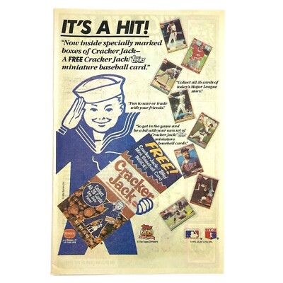 Topps Cracker Jack Mini Baseball Trading Cards 1991 Print Ad Wall Art 6 ...