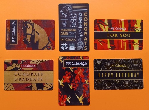 RESTAURANT CARDS " 6 P.F. CHANG'S GIFT CARDS" NEW 🍜 BEAUTIFUL ~NO VALUE ...