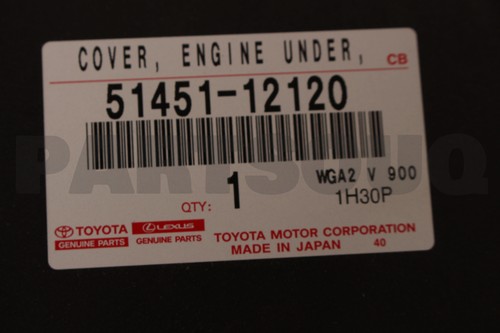 5145112120 Genuine Toyota COVER ENGINE UNDER 51451-12120 | eBay