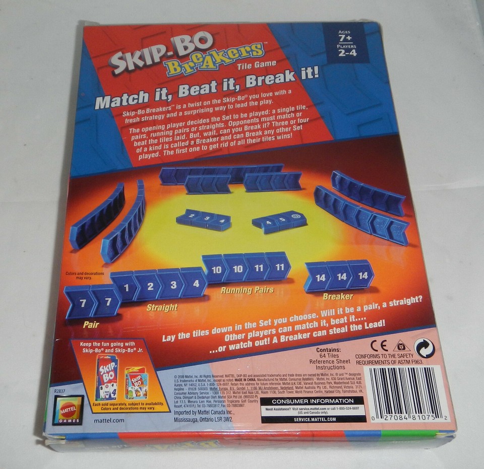 Skip Bo Skip-Bo Breakers Tile Board Card Game by Mattel | eBay