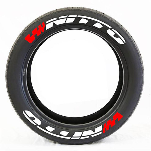 Permanent Tire Letters NITTO Sticker Red Flag 1.06'' 14''-22'' 8 Sets ...