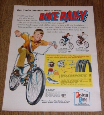 1971 LARGE PRINT AD WESTERN AUTO BIKE RALLY WESTERN FLYER BICYCLE ...