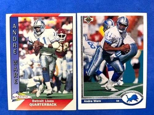 NFL - Andre Ware 1991 Pacific & 1991 Upper Deck Football - Lions | eBay