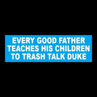 Funny "TRASH TALK DUKE" North Carolina Tar Heels STICKER basketball UNC ...