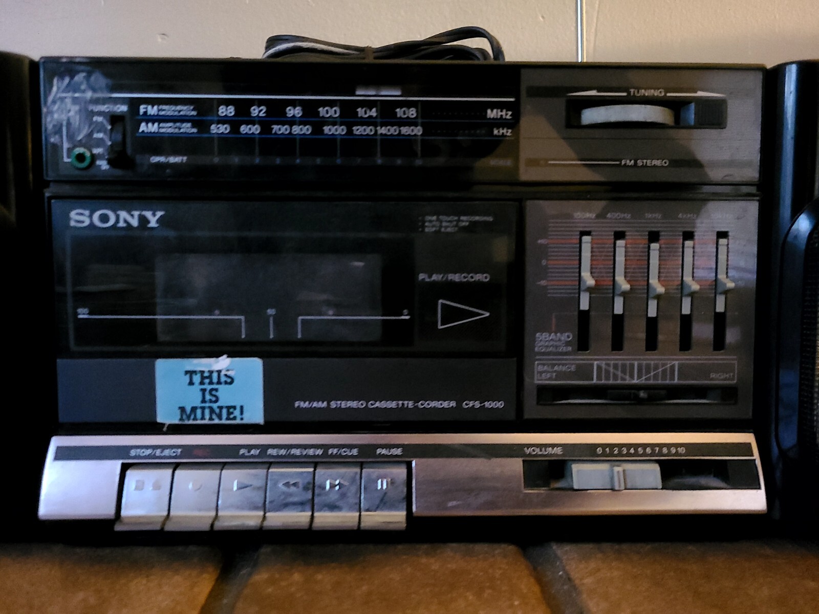 Vintage 1980s Sony CFS-1000 Boombox Cassette AM/FM Stereo w/ Cord ...