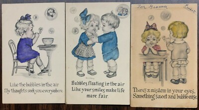 # T2066 CUTE CHILDREN, ART POSTCARD LOT, 3 DIF. C.E. PERRY CARDS | eBay