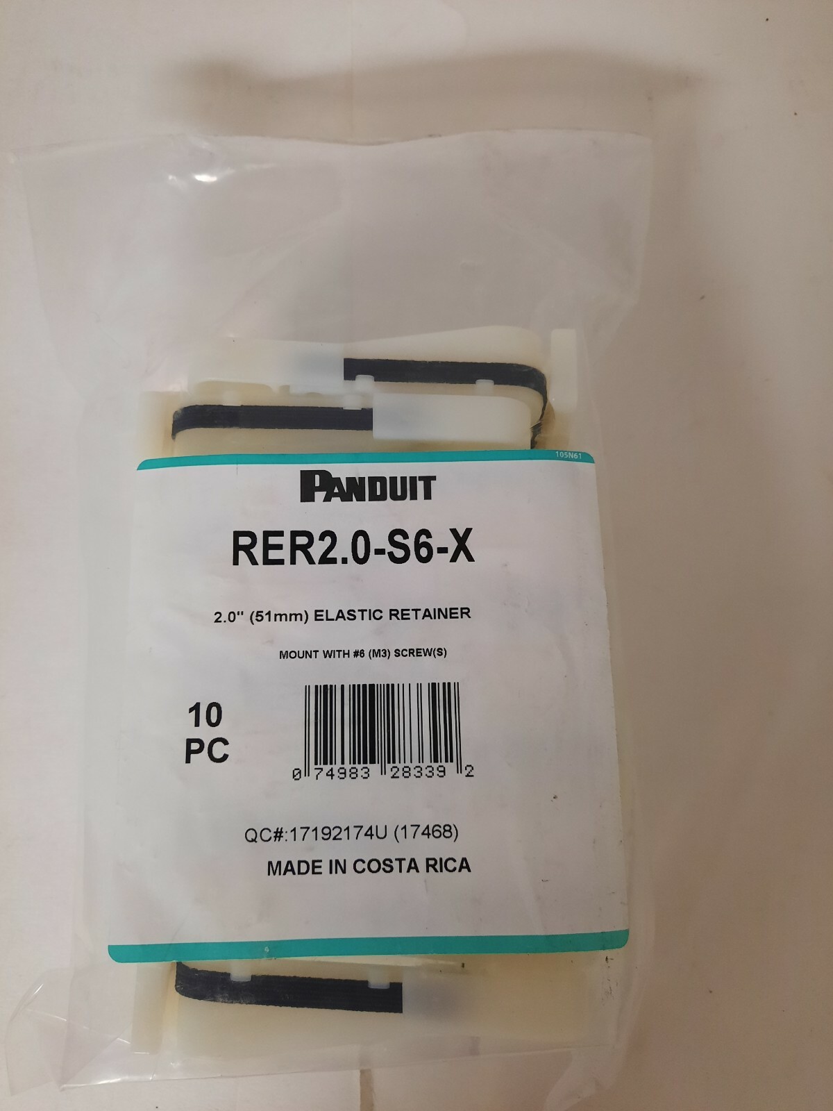 PANDUIT Harness Board Accessory Elastic Retainer White RER2.0-S6-X JPN ...