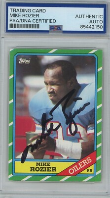Mike Rozier 1986 Topps RC Rookie Oilers Heisman PSA/DNA Signed Auto ...