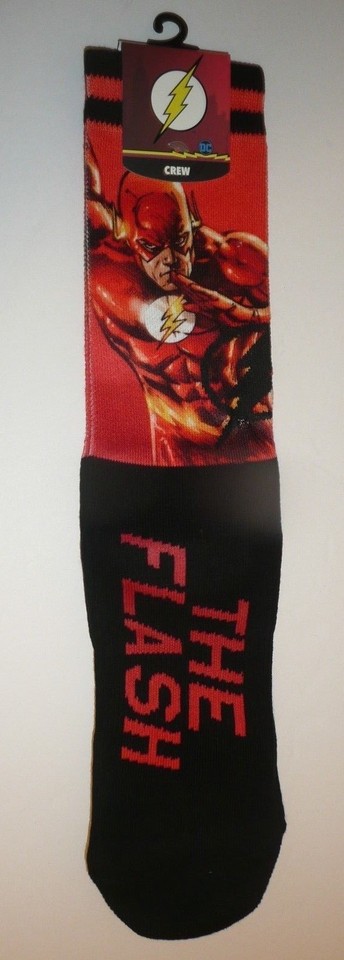 The Flash Sublimated Panel 1 Pair Men's Crew Socks DC Comics JLA ...