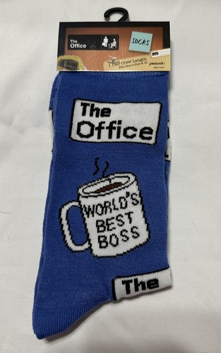 The Office Worlds Best Boss Crew Socks Novelty Men’s 6-12 NWT | eBay