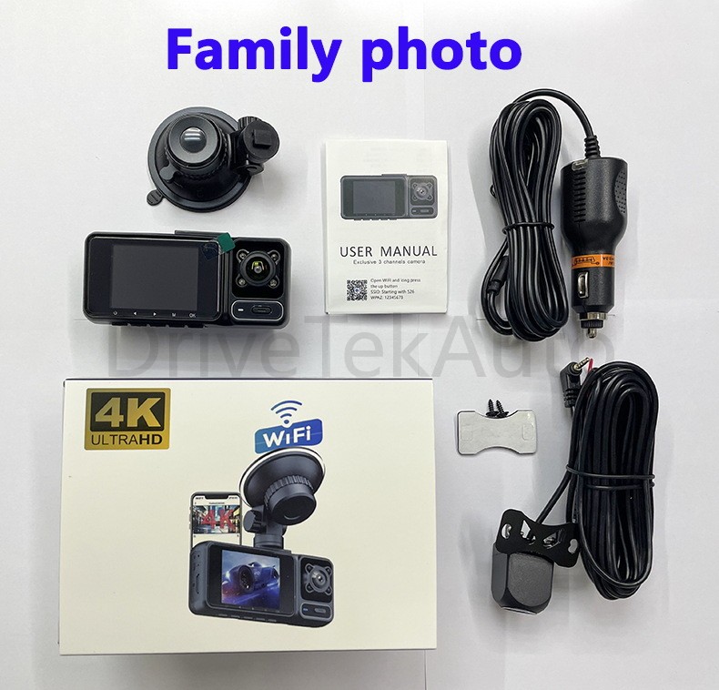Viidure 4K Ultra HD Dash Cam with Front Cabin Back Cameras G Sensor ...