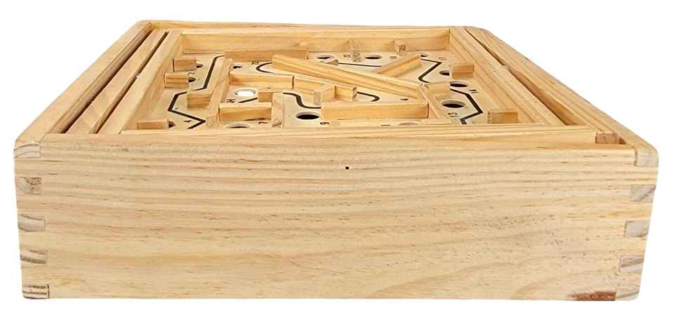 Wood Table Tilting Maze Game Puzzle Labyrinth Toy Dexterity Survivor ...