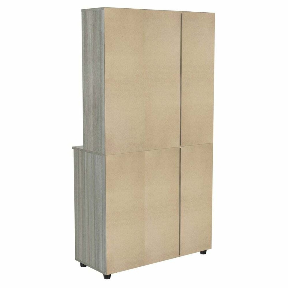Gray Grey Kitchen Storage Microwave Cabinet Tall Cupboard Food Pantry ...