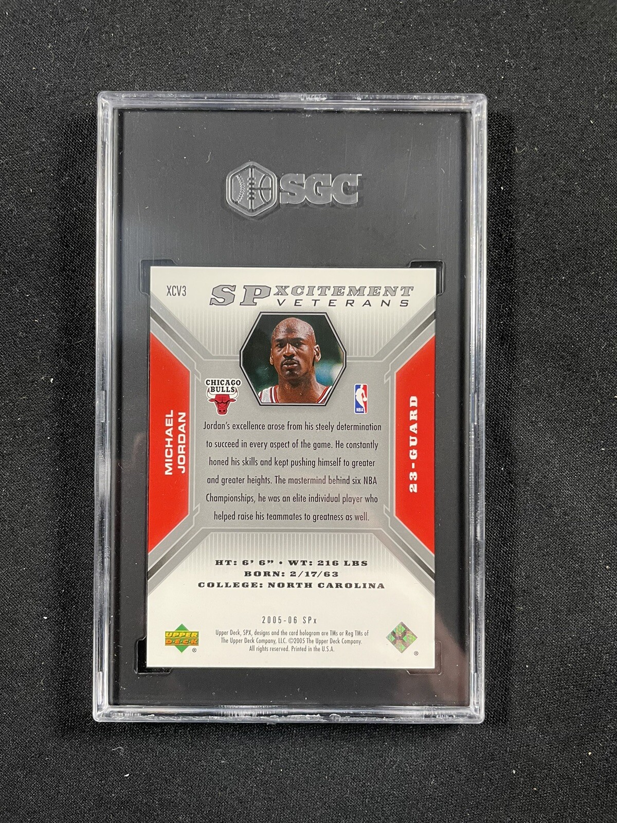 2005 SPx SPxcitement Michael Jordan /999 Veterans SGC 9.5 Mint Chicago ...