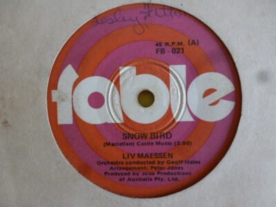 *LIV MAESSEN "Snow bird / Are you going my way" 7" Vinyl Record 45rpm ...