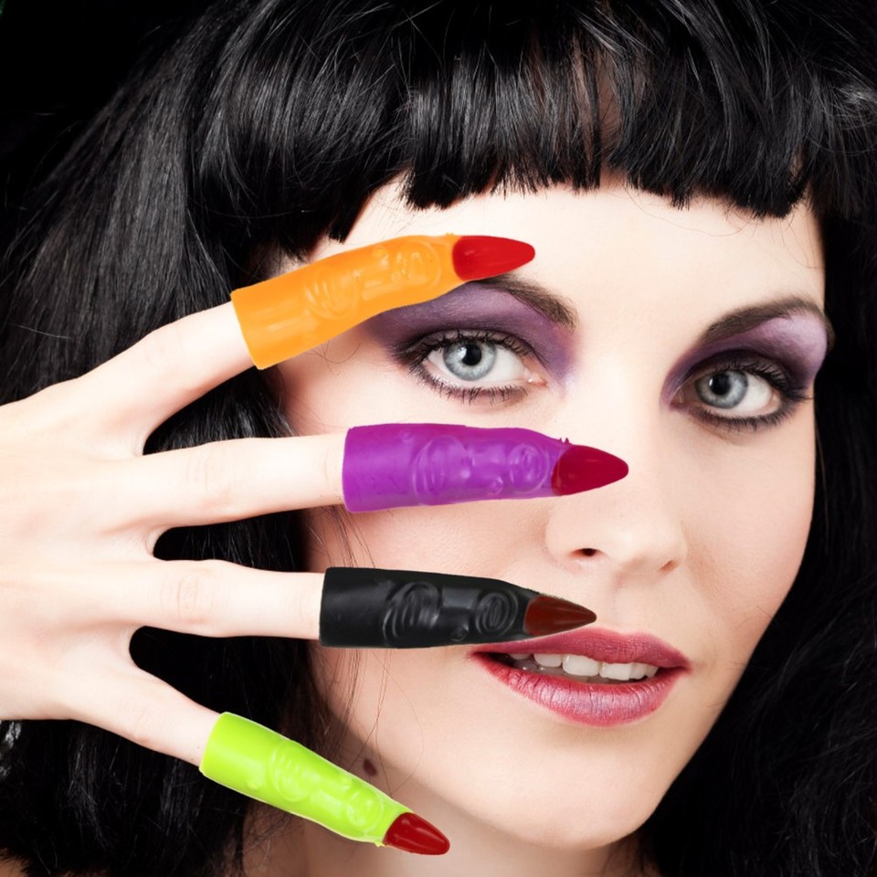 40Pcs Colorful Witch Fingers Halloween Witch Fingers Prank Fake Fingers ...