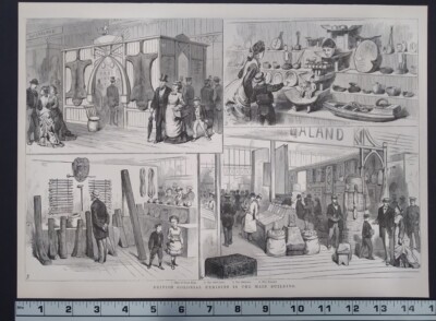 1876 Centennial Exposition Print - British Colonial Exhibits in Main ...