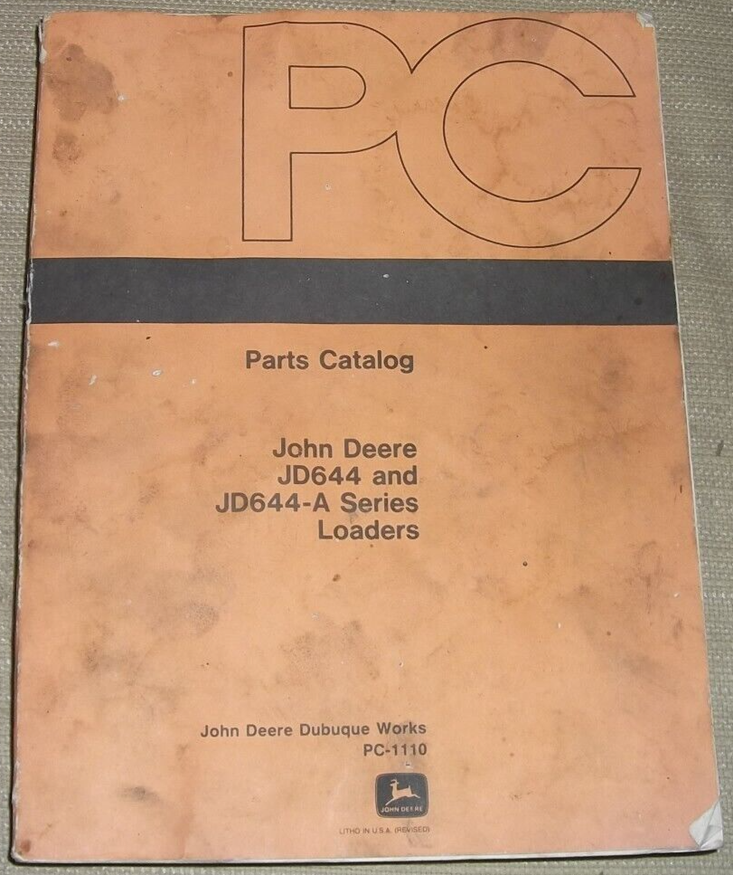 John Deere Jd644 Series Loader Parts Catalog Pc-1110 for sale online | eBay