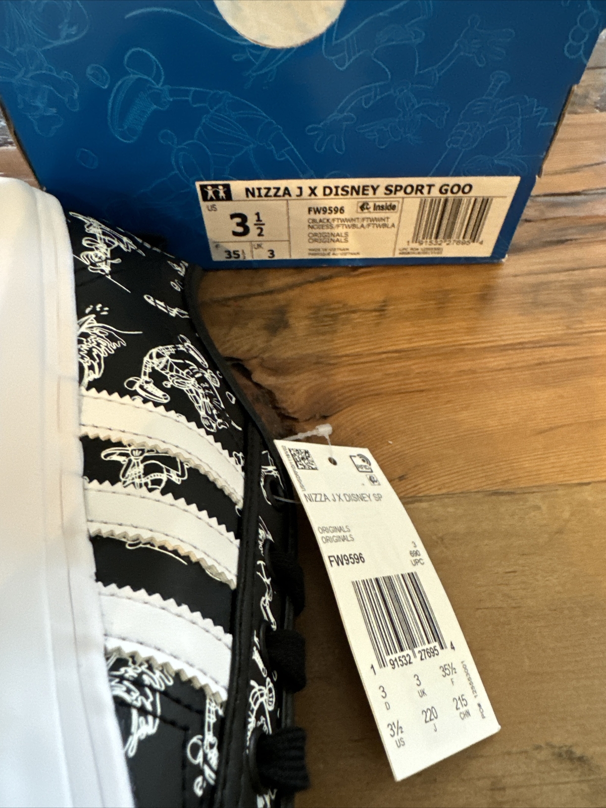 Adidas Black Nizza X Disney Sport Goofy Shoes *Limited* Size 3.5 NIB | eBay