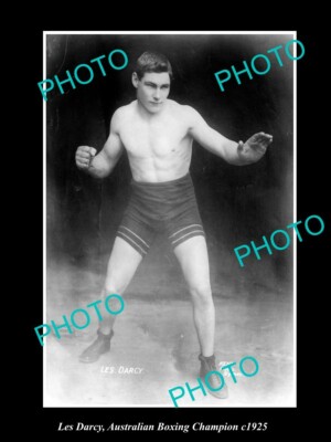 OLD POSTCARD SIZE PHOTO OF AUSTRALIAN BOXING CHAMPION LES DARCY c1925 ...