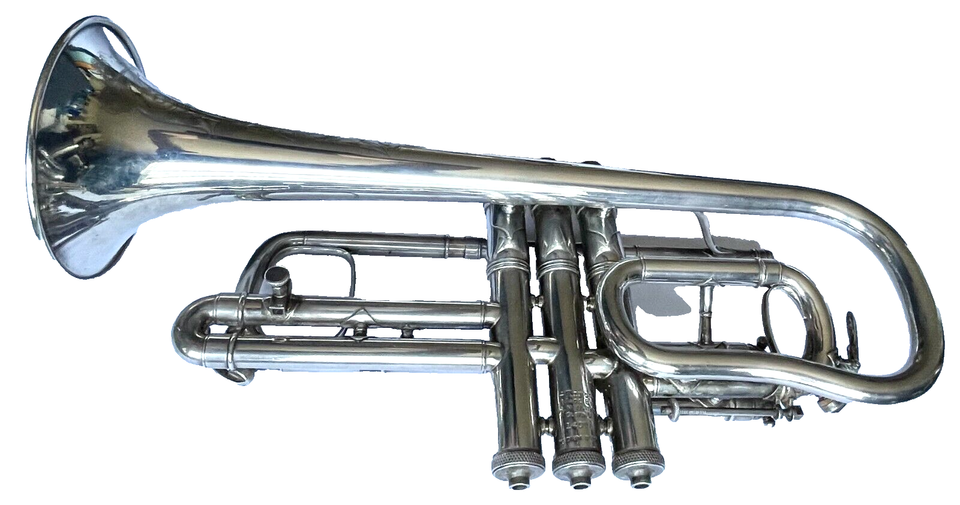 STUNNING ANTIQUE 1915 H.N. WHITE KING SILVER CORNET TRUMPET IN CASE ...