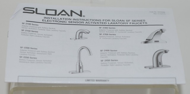 Sloan SF-2350 Battery-Powered Sensor Bathroom Faucet - Polished Chrome ...