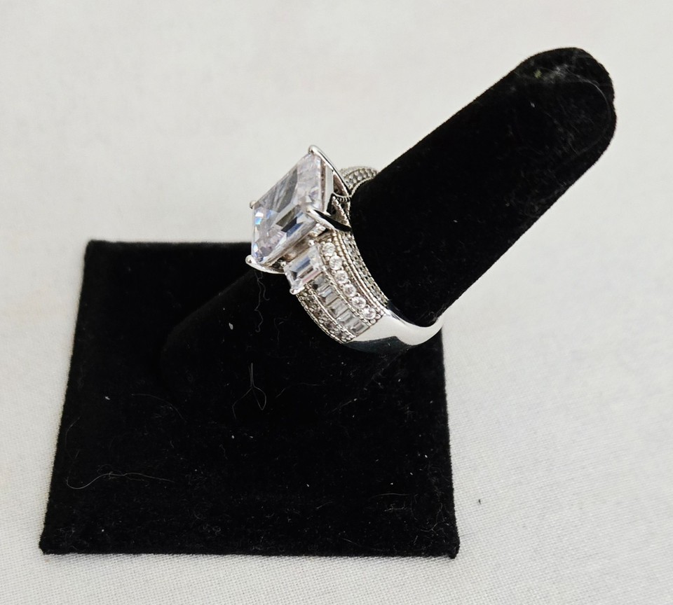 Sterling Silver 925 STS LS, Lustro Stella Ring, White Crystals, Size 7 | eBay