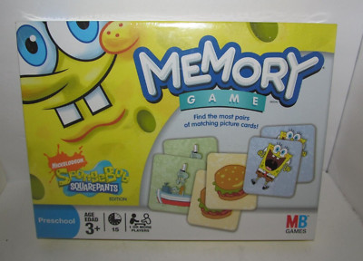 Milton Bradley SpongeBob Squarepants Memory Game Nickelodeon 2008 Ages ...