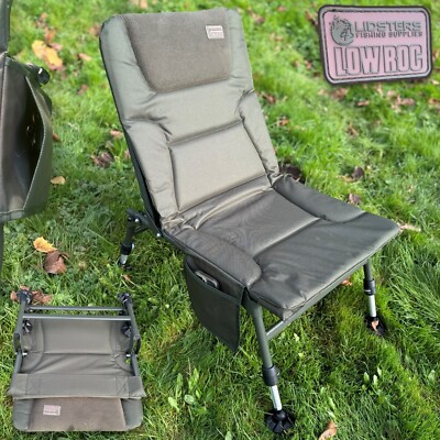 LIDSTERS LOW ROC CARP COARSE FISHING STURDY CHAIR MUD FEET PHONE POUCH ...