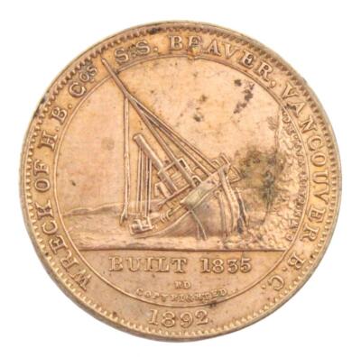 1892 SS Beaver HBC copper ship relic No.6754 on edge ex-jewelry ...