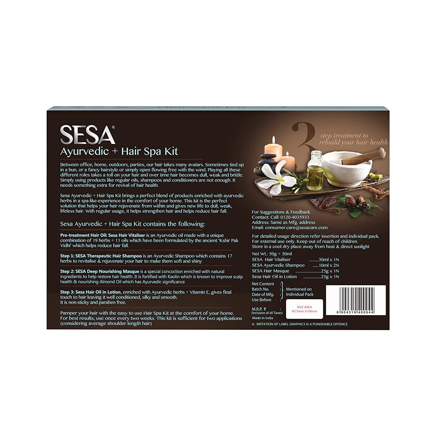 Sesa+Ayurvedic+DIY+Premium+Hair+Spa+Kit+for+Complete+Deep+Conditioning+ ...
