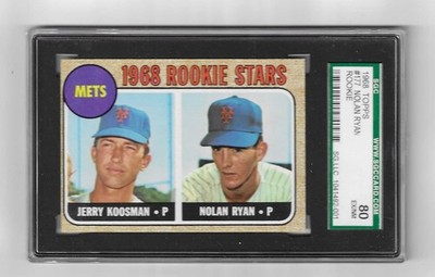 1968 Topps NOLAN RYAN ROOKIE CARD 177 Graded 80 SGC EX/NM New York Mets ...