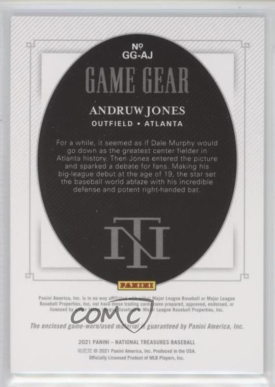 2021 Panini National Treasures Game Gear Materials Duals 91/99 Andruw ...