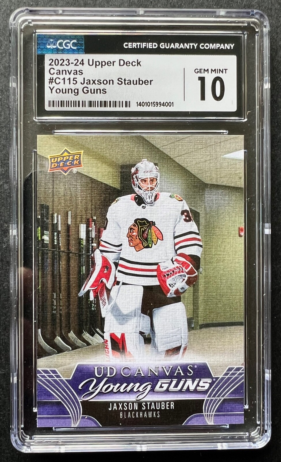 2023-24 UD Series 1 Canvas Young Guns Jaxson Stauber Black Hawks #C115 ...