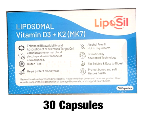 Liposil Immune Support Liposomal Vitamin-D3+K2 30 Capsules Expiry = 11/ ...